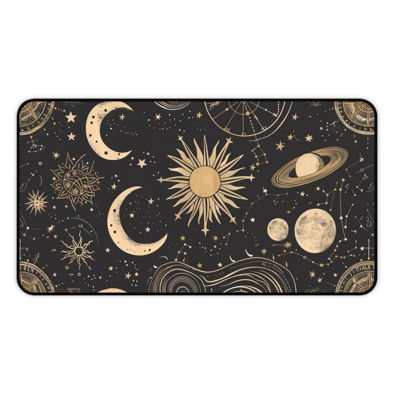 Kawaii Celestial Desk Mat, Astrology Desk Decor, Zodiac Large Mousepad ...