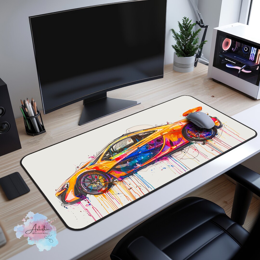 Mclaren P1 Desk Mat, Colorful Sports Car Mouse Pad, Racecar Card ...