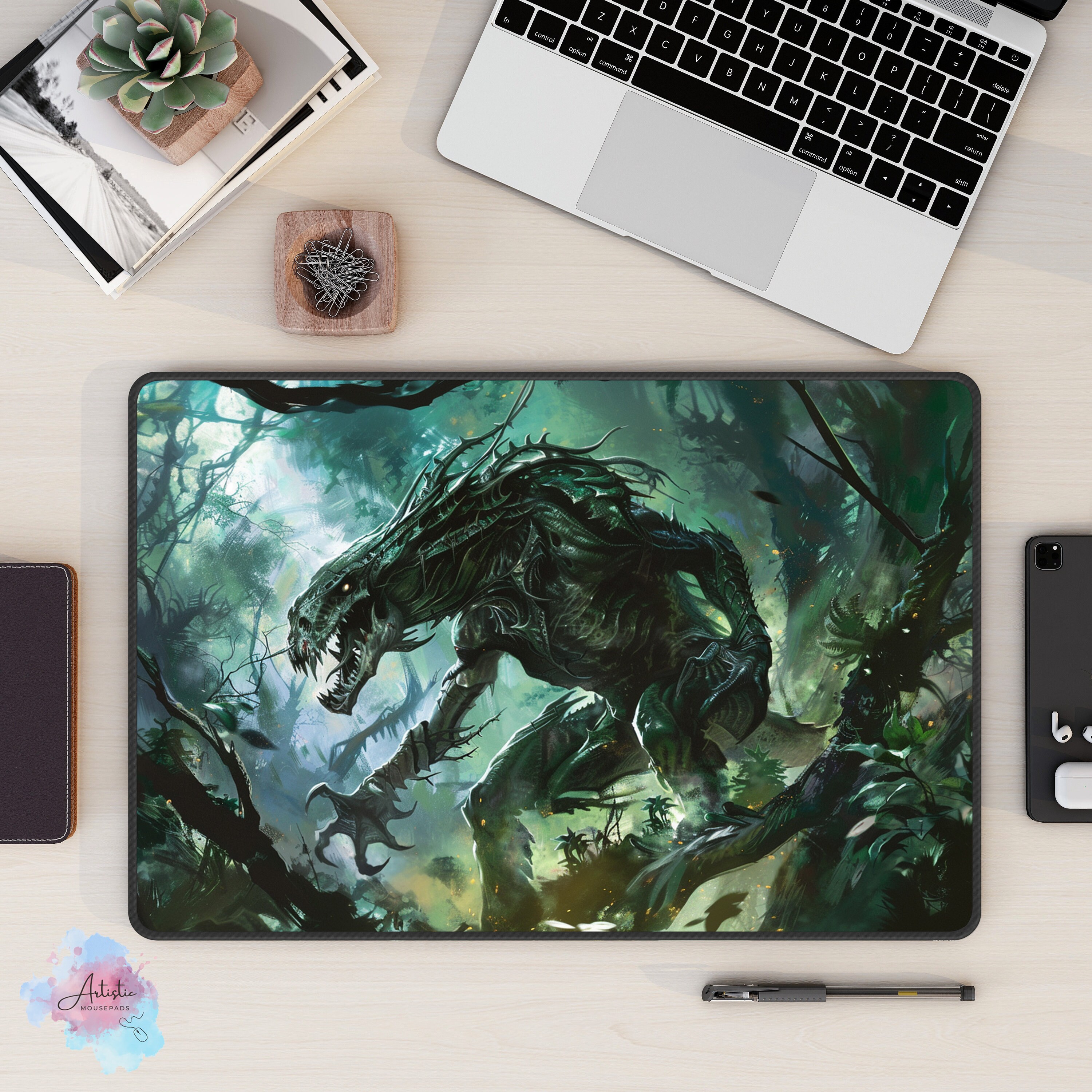 Cool Apex Predator Desk Mat, TCG Playmat With Zones, Green XL Mouse Pad ...