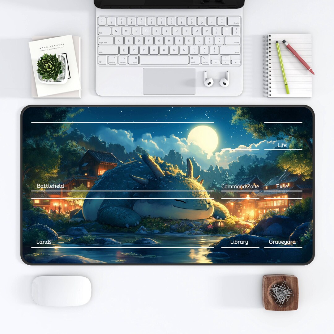 Kawaii Japanese Dragon TCG Playmat With Zones, Cute Anime XL Mousepad ...