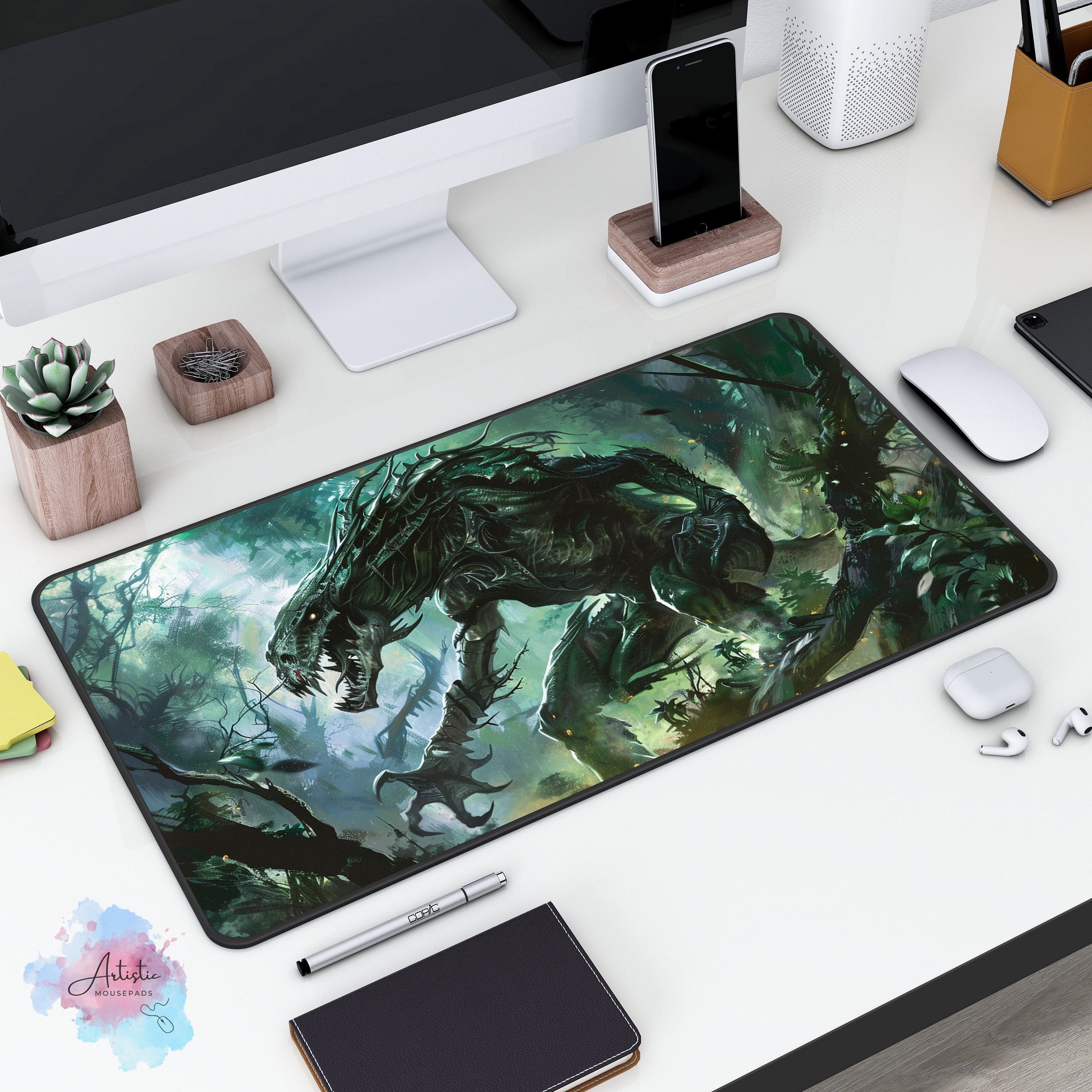 Cool Apex Predator Desk Mat, TCG Playmat With Zones, Green XL Mouse Pad ...