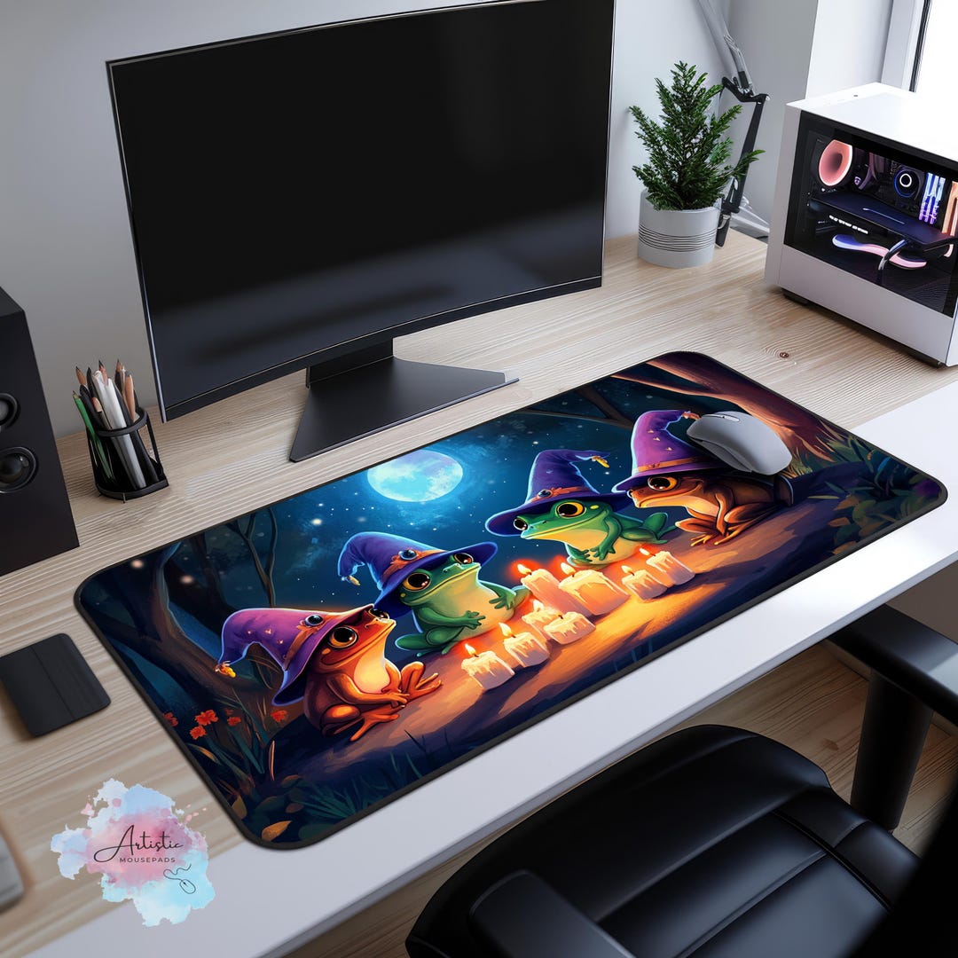 Kawaii Frogs Halloween Desk Mat, Mythical TCG Playmat With Zones Gift ...