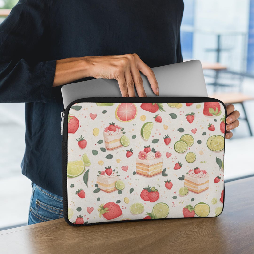 Strawberry Lime Cake Laptop Bag Gift for Friend, Cute Food Lovers ...