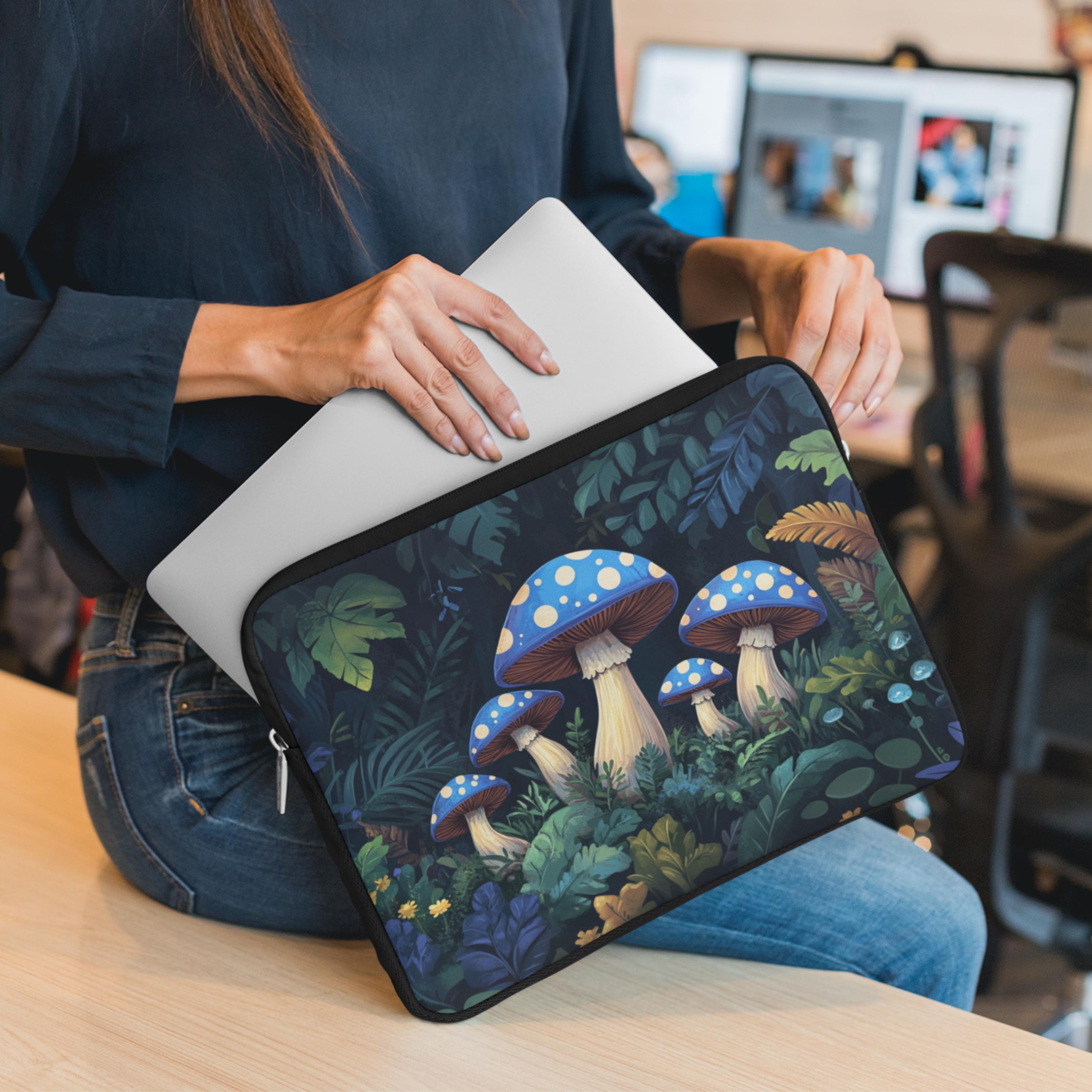 Blue Cottagecore Mushroom Laptop Bag, Cute Dell 12 13 15 Inch Anime ...