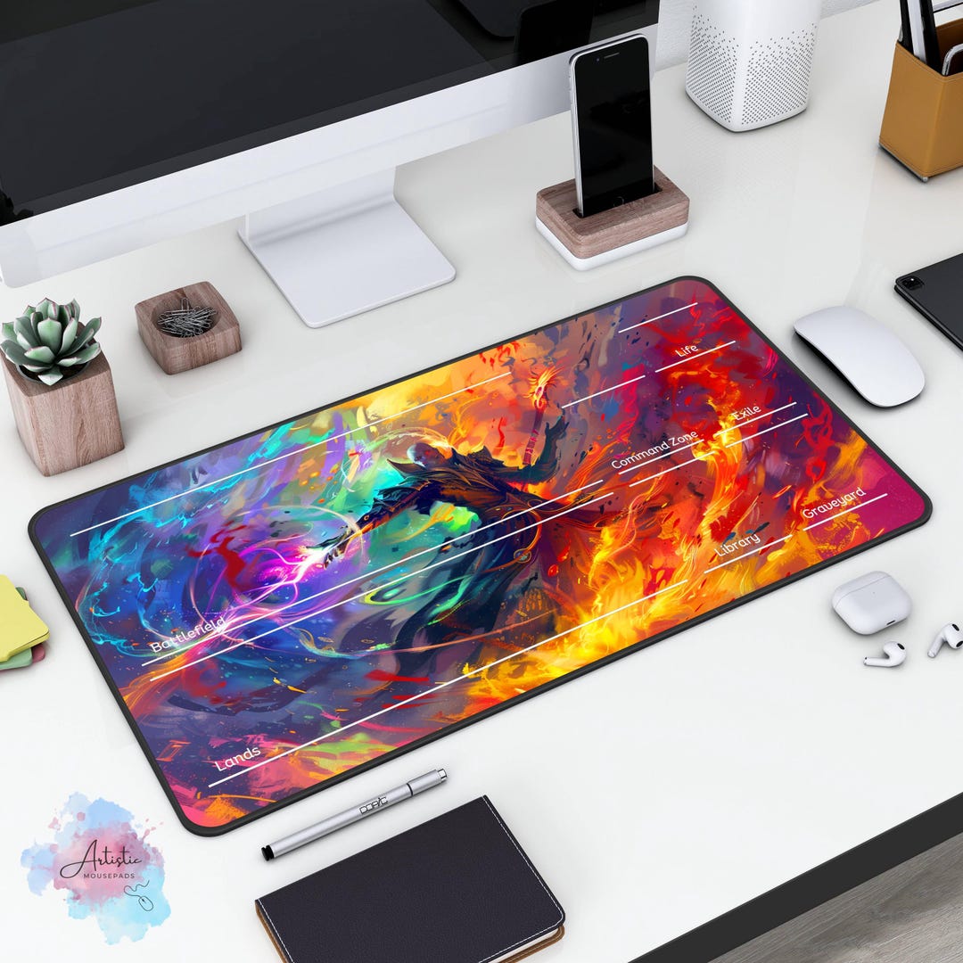 Cool Magic Anime TCG Playmat With Zones, Mage XL Desk Mat, Colorful ...