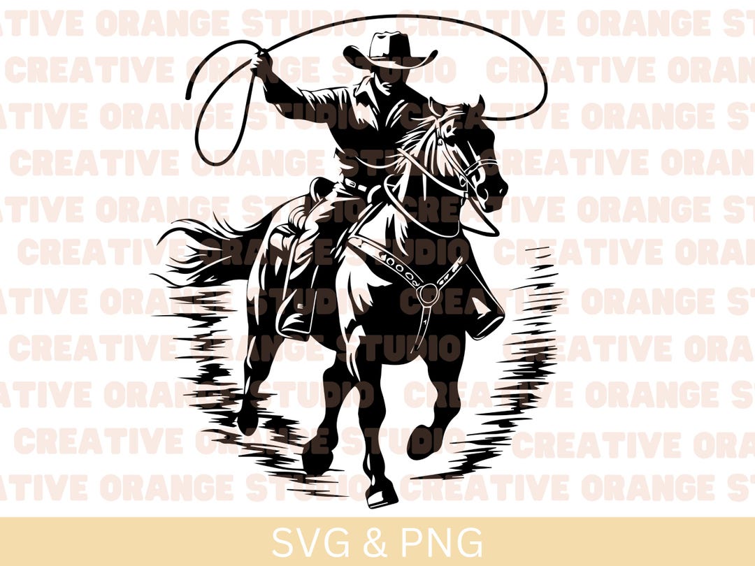 Cowboy Svg & Png, Western Clipart, Western Vector Image, Cowboy ...