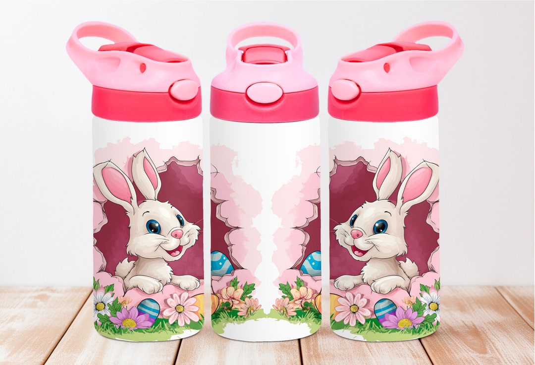 Easter Bunny Hole in the Wall 12oz Kids Flip Top Sippy Cup Tumbler Wrap ...