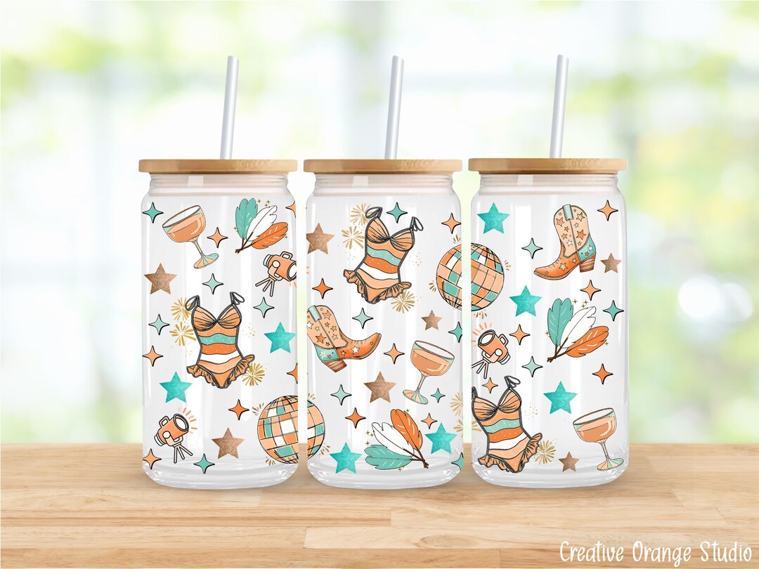 Showgirl Western Cup Wrap PNG: 16oz Glass Can Design (digital Download ...