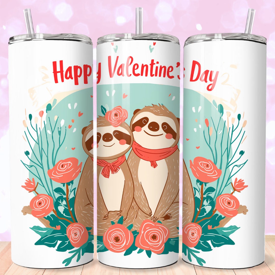 Romantic Sloths Valentine's Day Tumbler Design (digital Download) - Etsy