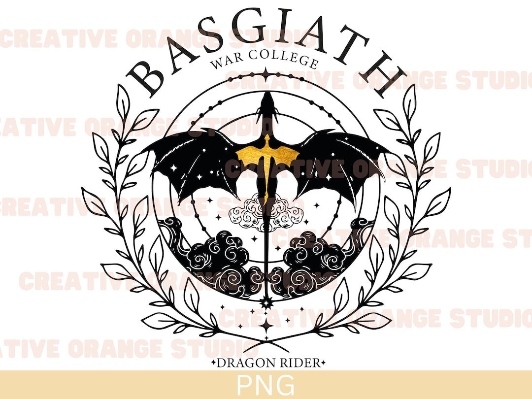 Basgiath War College PNG: Golden Dragon Rider Design (digital Download ...
