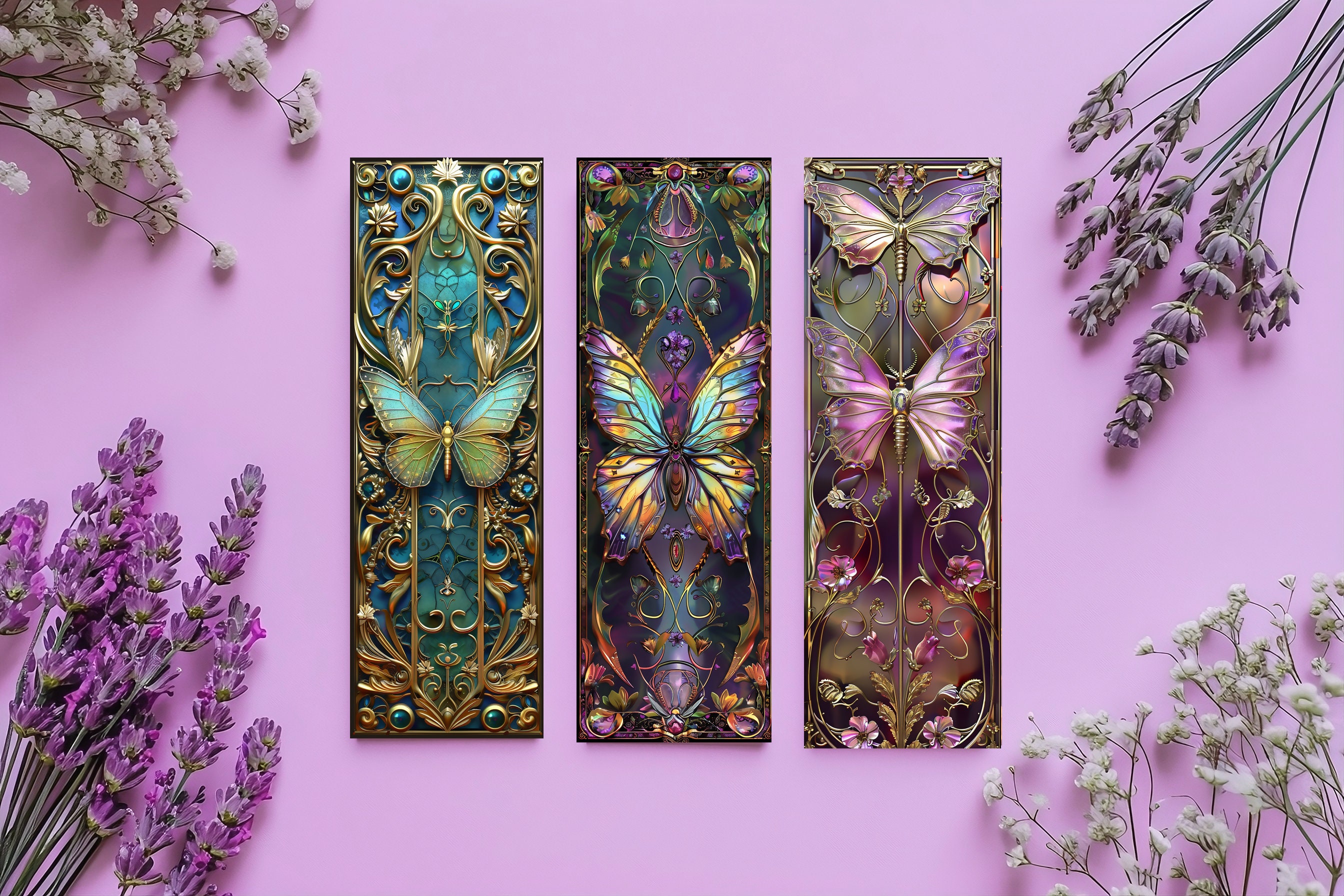 3D Bookmark Bundle Butterflies Printable Bookmarks,fantasy 3D Bookmark ...