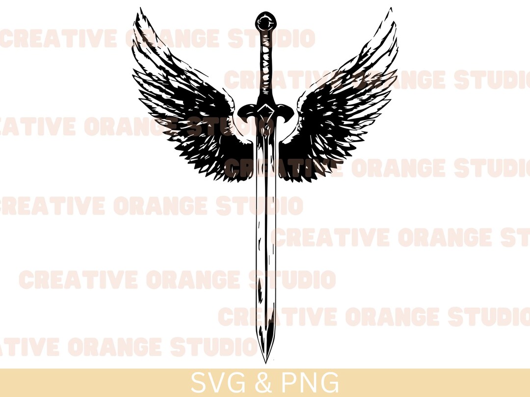 Sword With Angel Wings Svg & Png,sword Clipart,sword Vector Image,sword ...