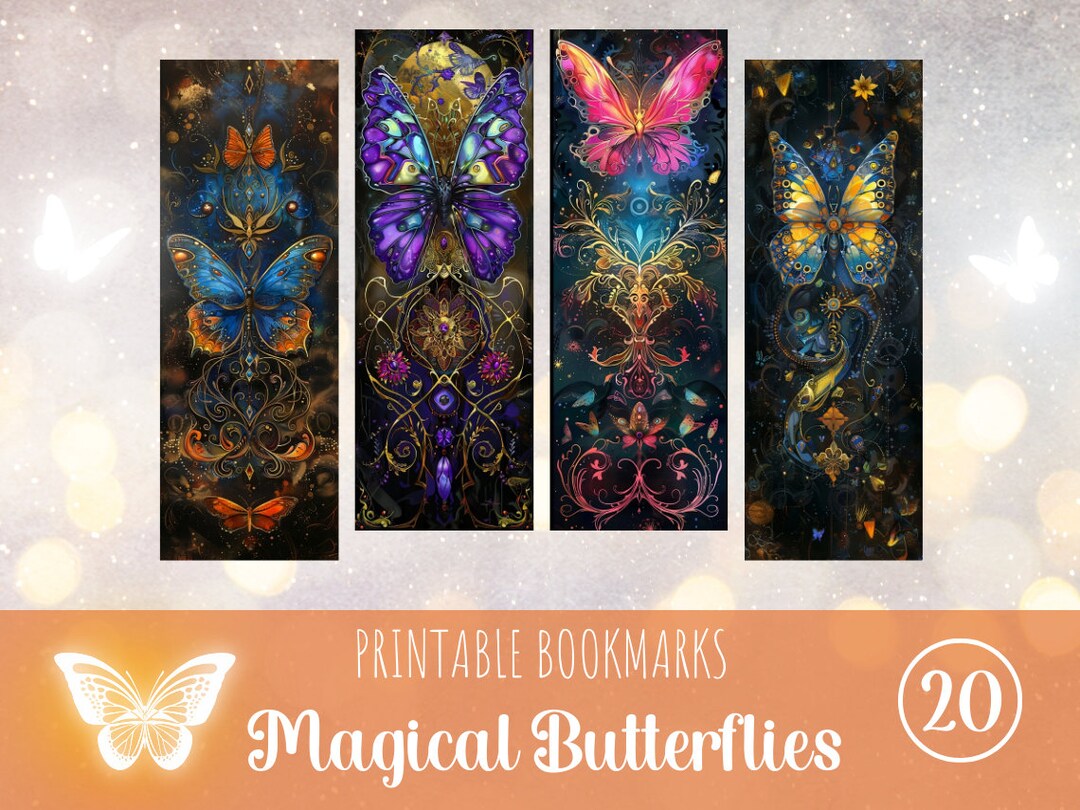 Butterfly 3D Bookmark Bundle Printable Bookmarks,vibrant and Beautiful ...