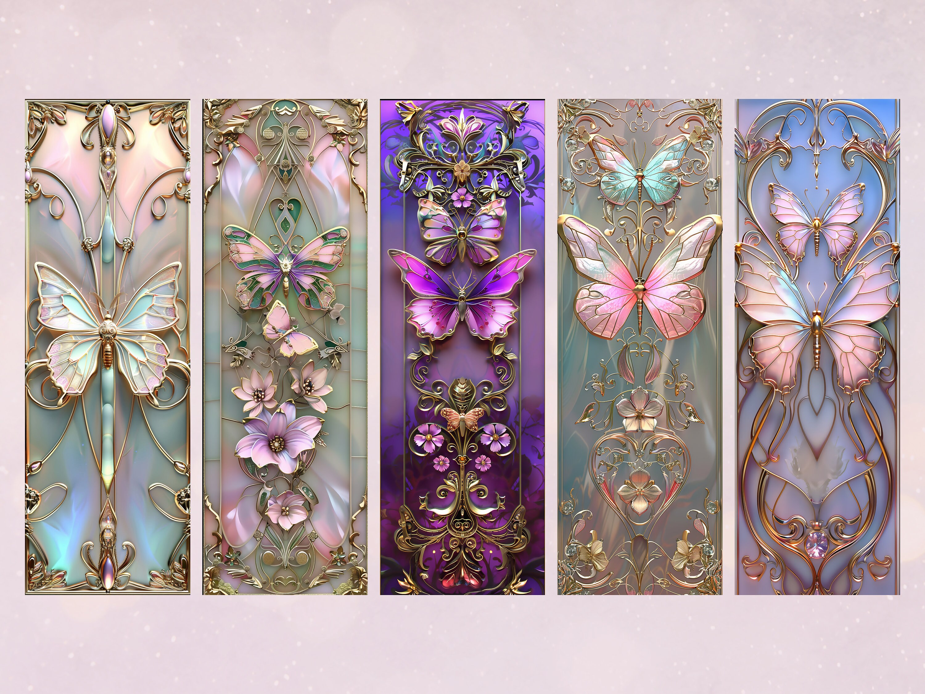 3D Bookmark Bundle Butterflies Printable Bookmarks,fantasy 3D Bookmark ...