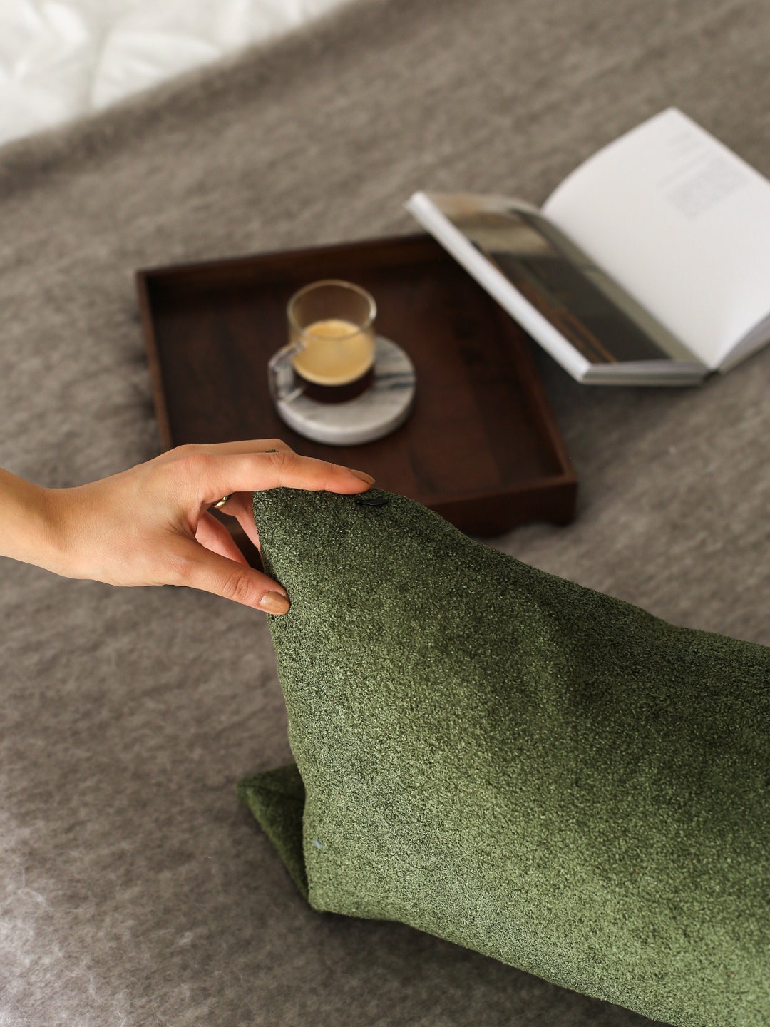 Any Custom Size Teddy Boucle Lumbar Pillow Cover, Soft Oversized ...