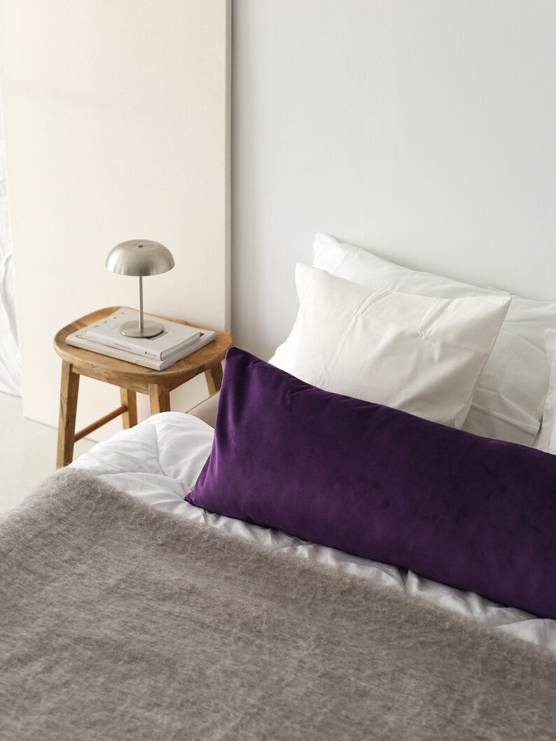 Velvet Long Lumbar Pillow Cover, Oversized Large Velvet Body Pillow ...
