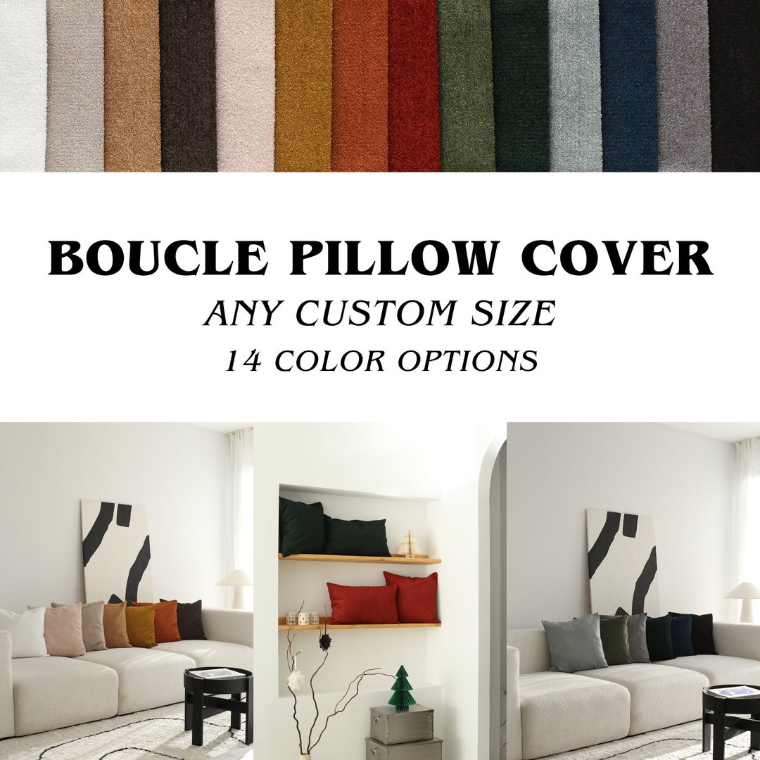 Teddy Boucle Any Size Throw Pillow Cover, Comfy Extra Soft Lumbar ...