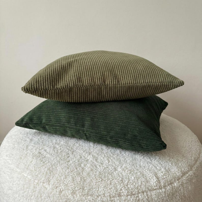 Turquoise Corduroy Pillow Case, Soft Ribbed Coastal Cushion Cover ...