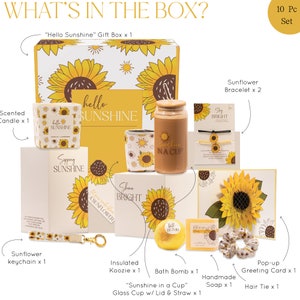 Sunflower Gift Box for Women: Self Care, Get Well Soon Sunshine Crate ...