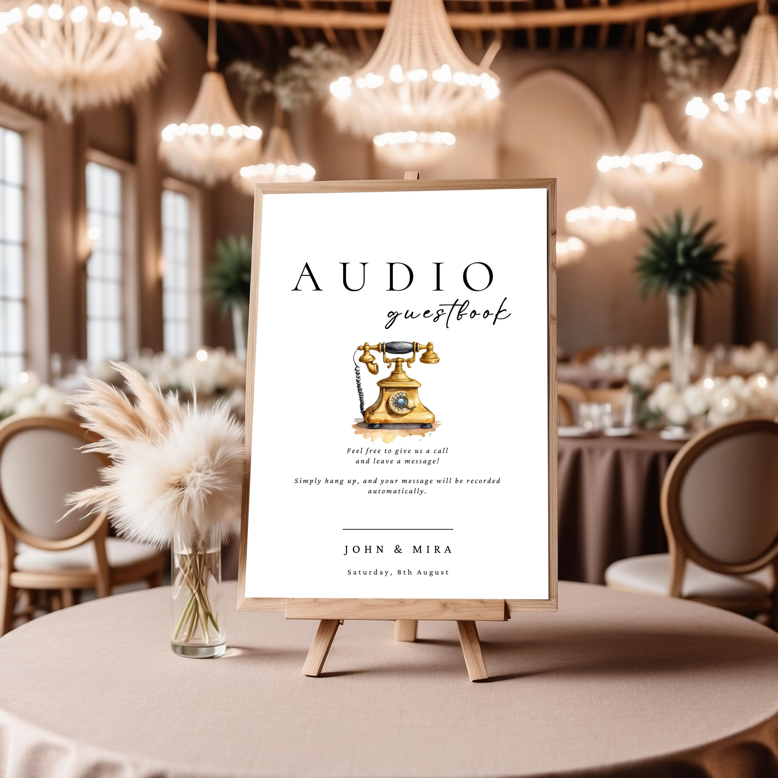 Audio Booth Wedding Sign, Audio Guestbook Wedding Template, Canva ...