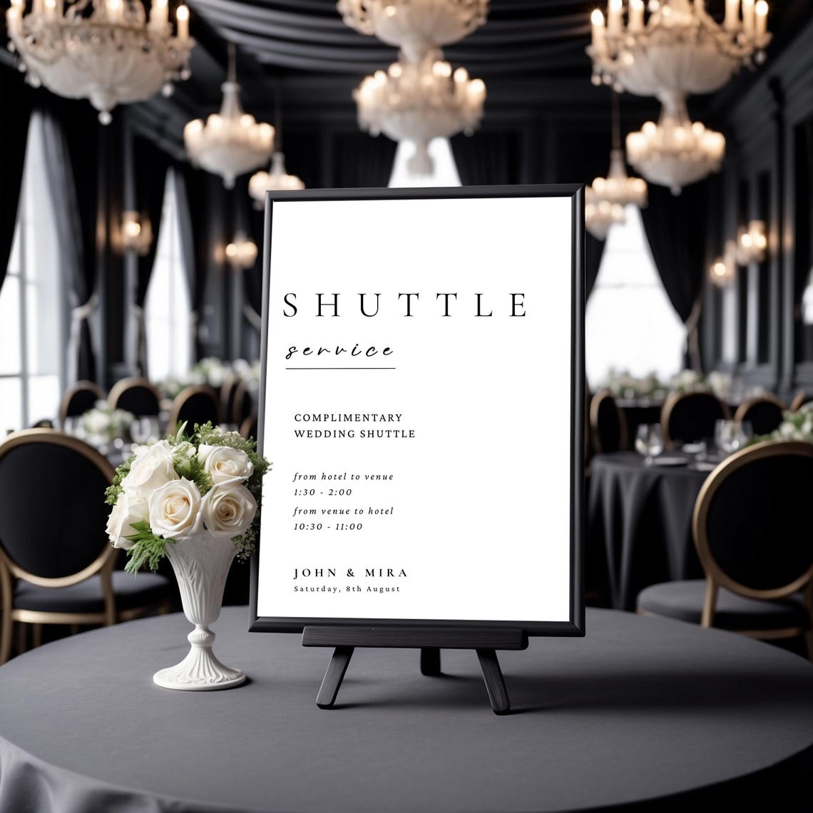 Shuttle Service Wedding Sign, Editable Shuttle Service Template ...
