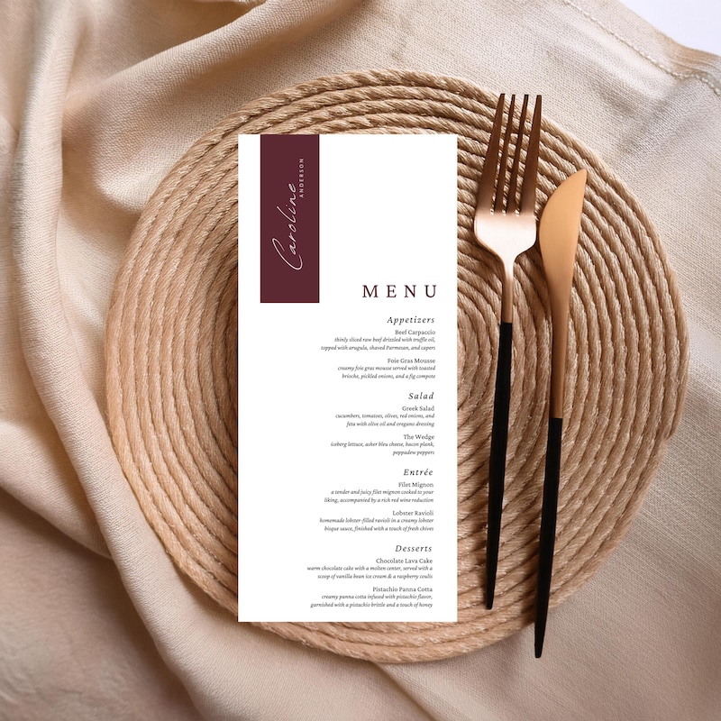 Menu Tags - Etsy
