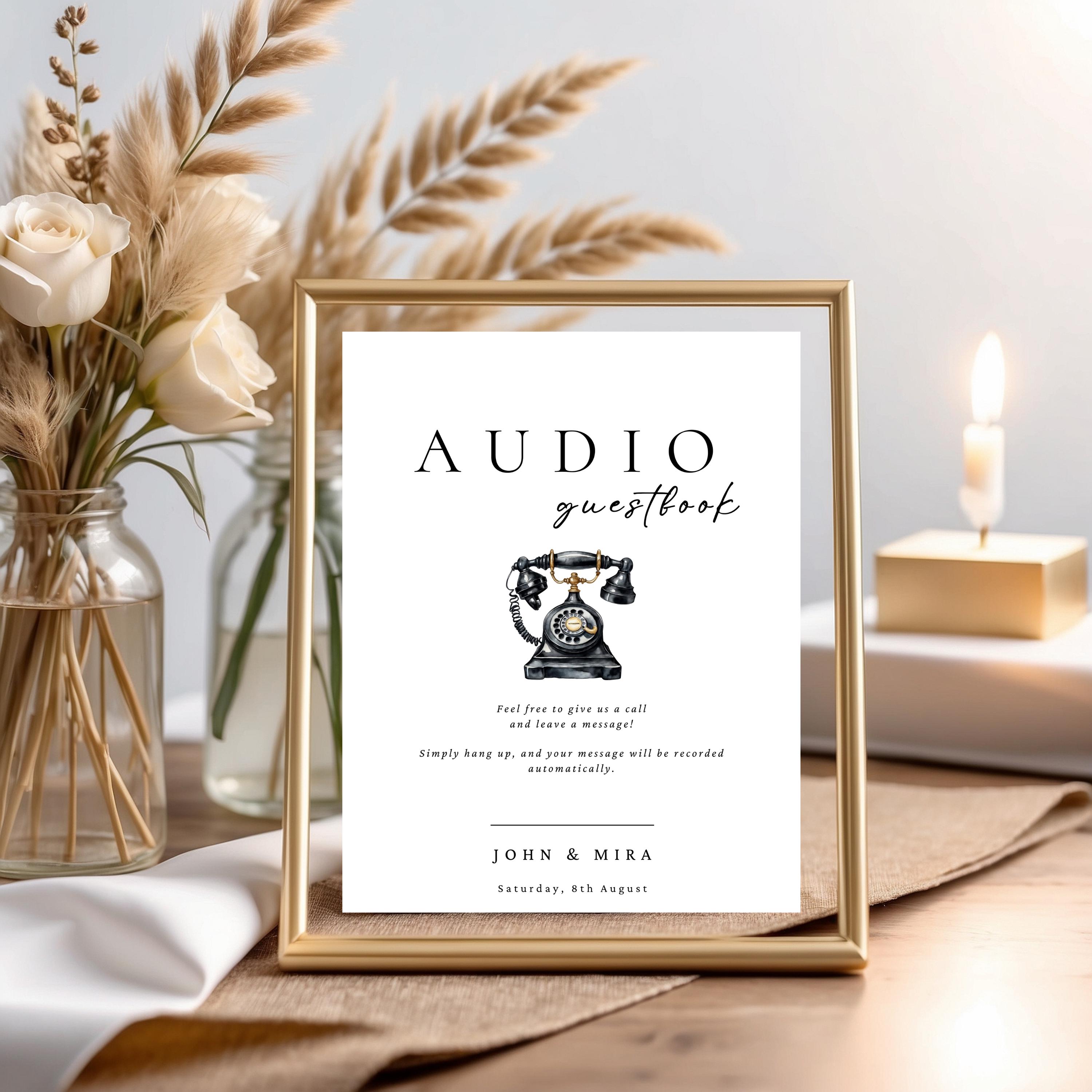 Audio Booth Wedding Sign, Audio Guestbook Wedding Template, Canva ...