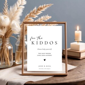Kids Table Sign Template, Wedding Kids Signage, Activity Sign Template ...