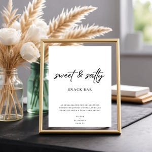 Sweet and Salty Snack Bar Sign, Printable Wedding Salty and Sweet Sign ...