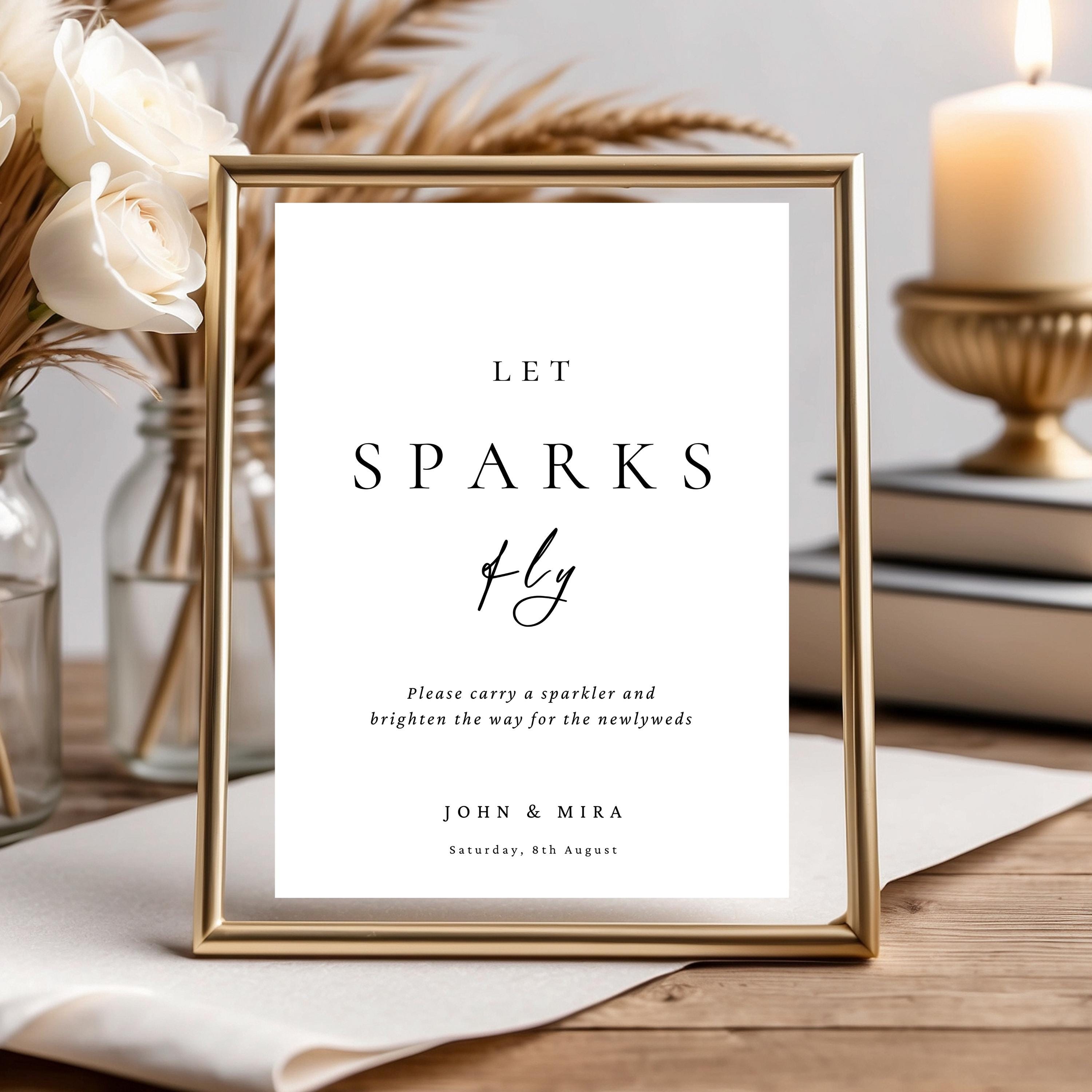 Modern Elegant Sparkler Sign Wedding Template, Send off Signage ...