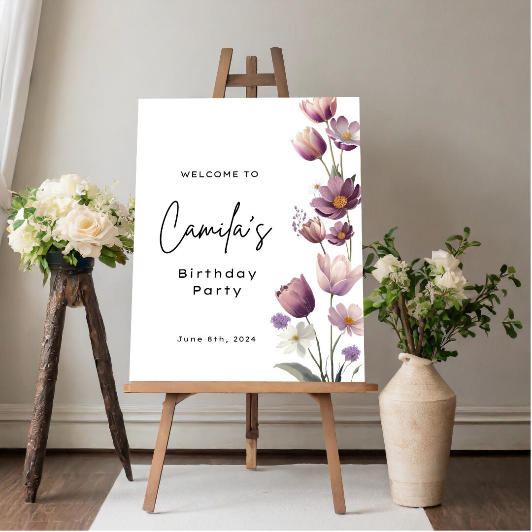 Birthday Welcome Sign Welcome Poster Party Signs Editable Template ...