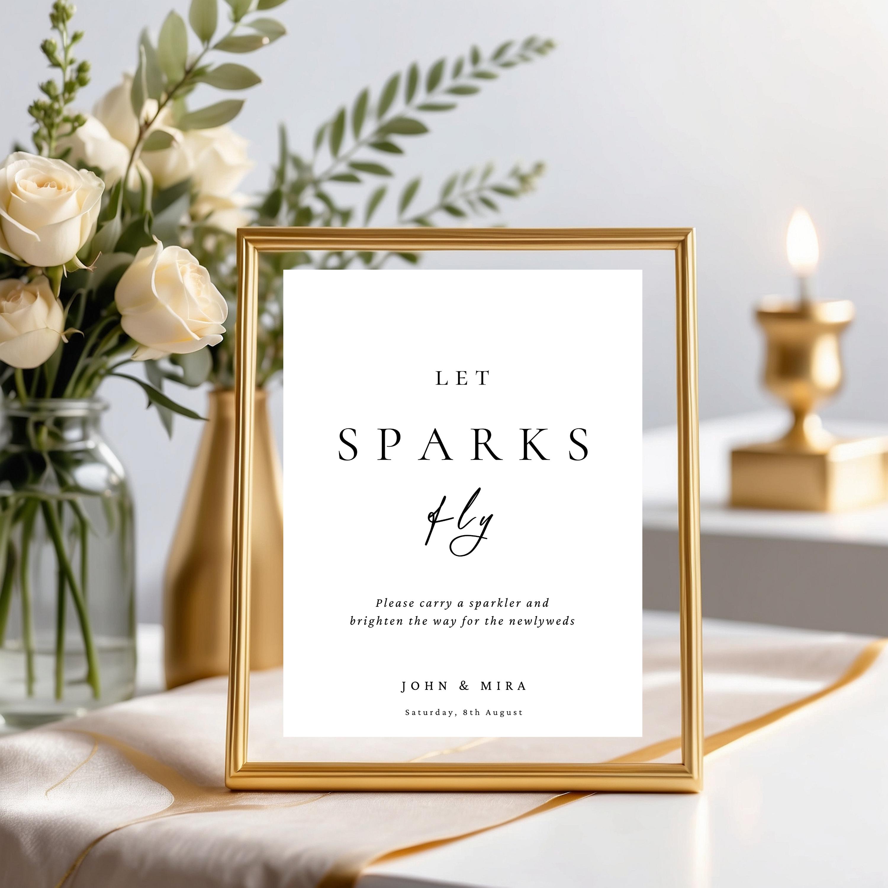 Modern Elegant Sparkler Sign Wedding Template, Send off Signage ...