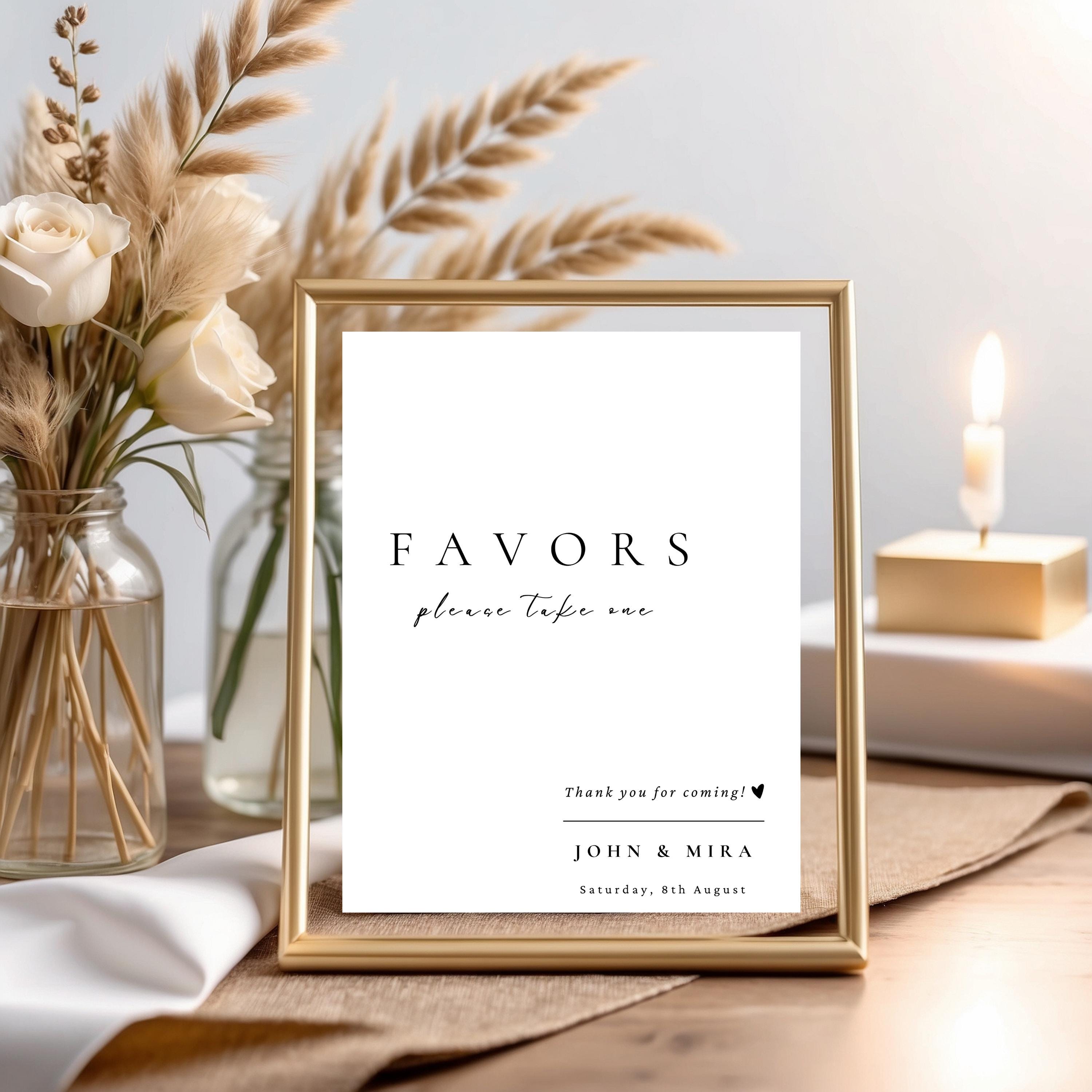 Favor Sign Wedding Template, Printable Please Take One Signage, Modern ...