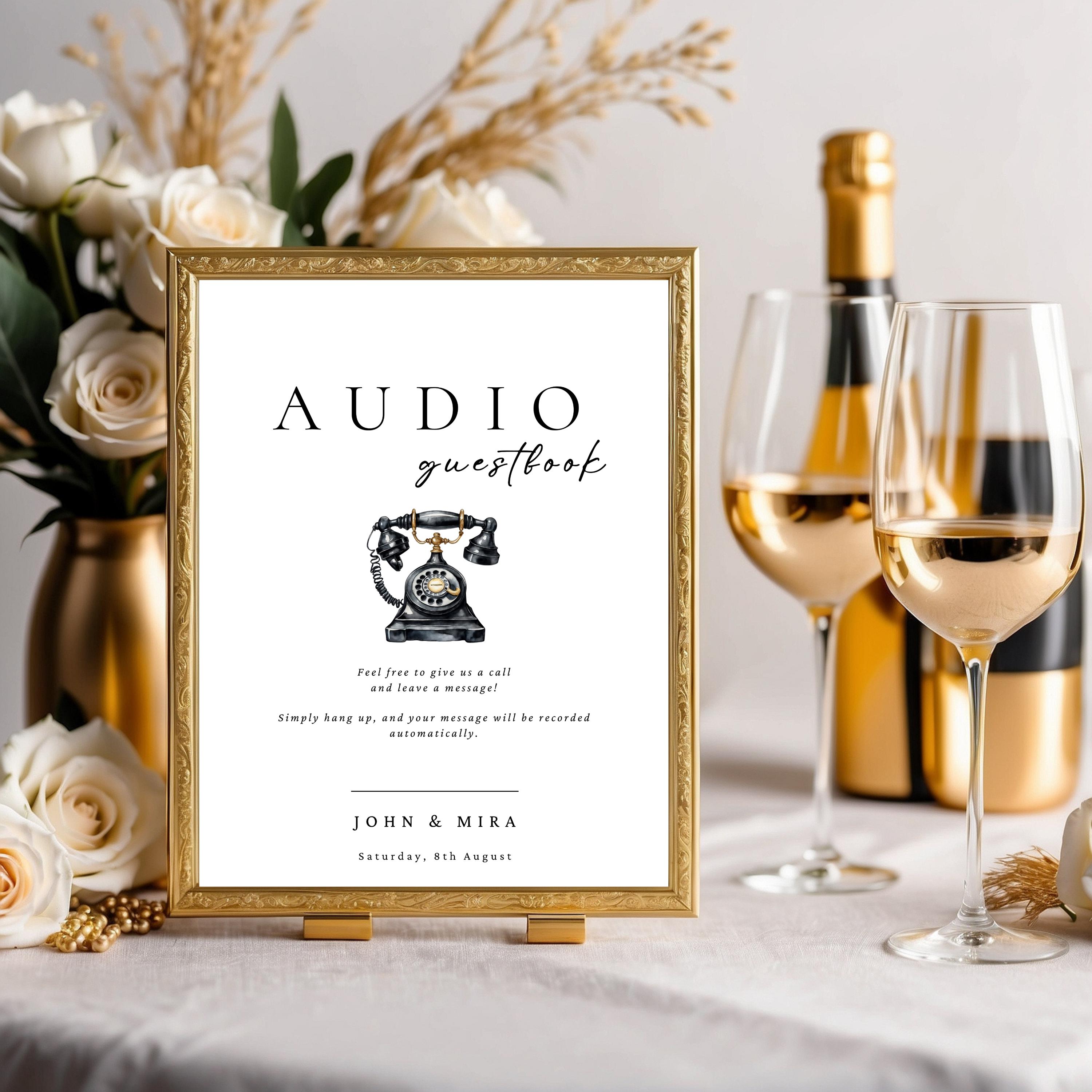 Audio Booth Wedding Sign, Audio Guestbook Wedding Template, Canva ...