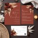 Rust Orange White Cream Floral Wedding Invitation, Canva Template ...