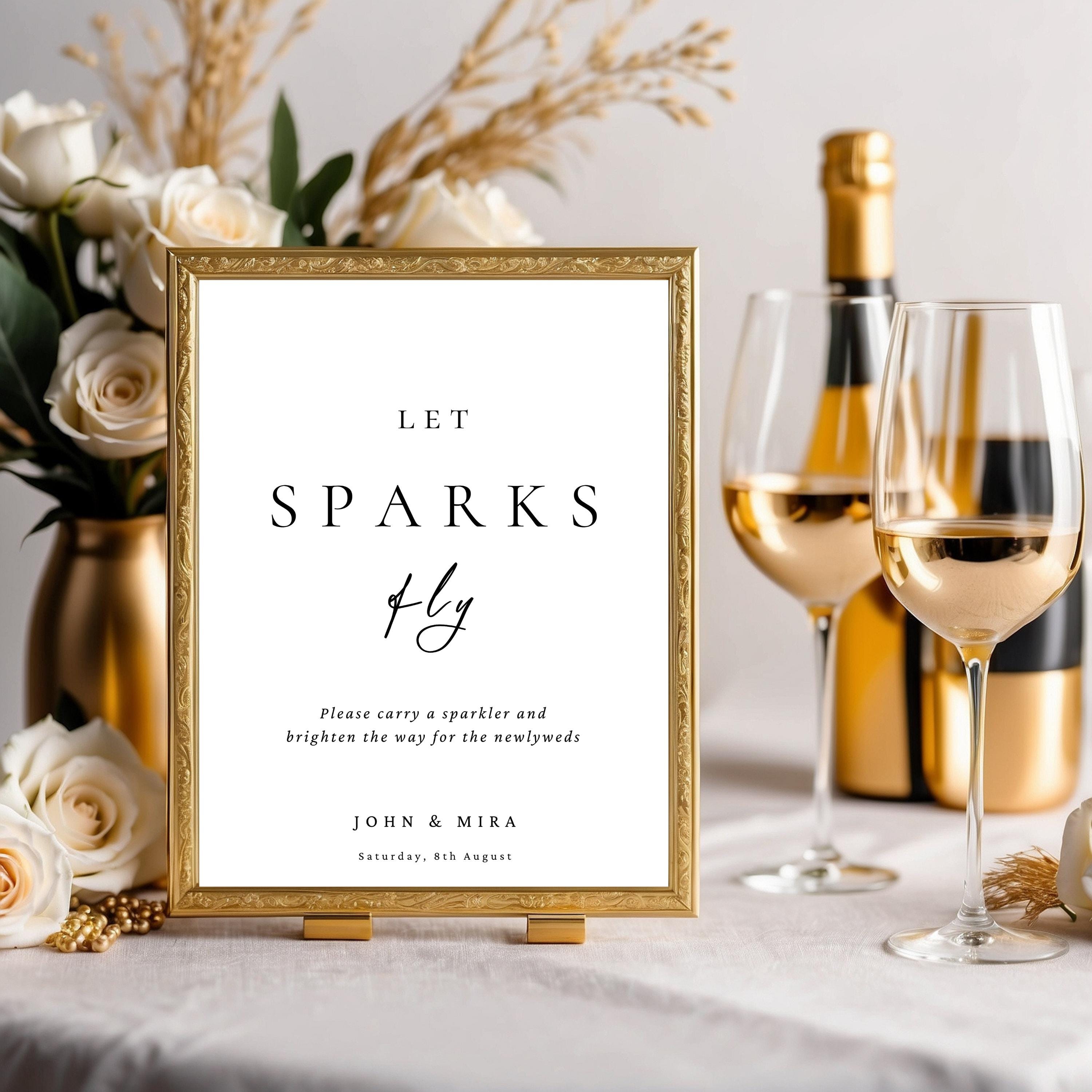 Modern Elegant Sparkler Sign Wedding Template, Send off Signage ...