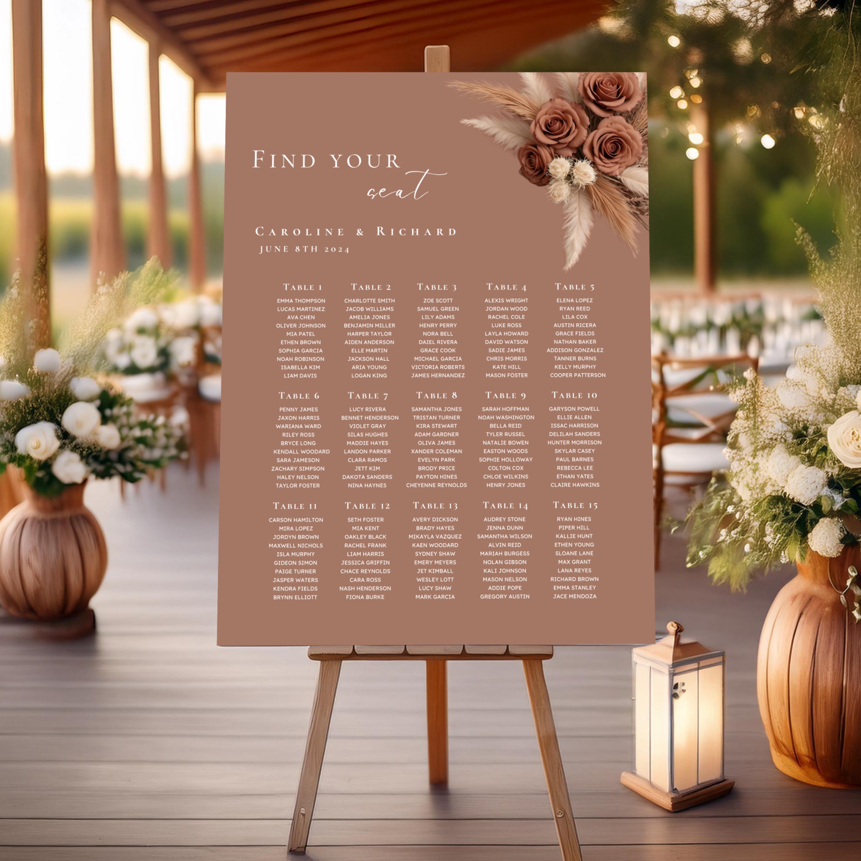 Mocha Mousse Color Pantone Floral Wedding Templates Bundle Set, Wedding ...