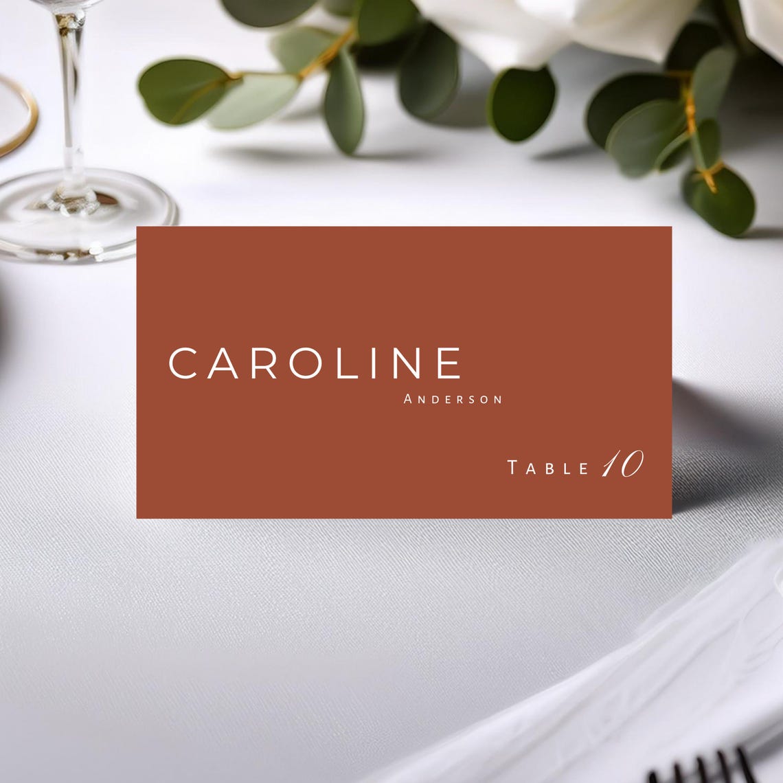 Burnt Orange Place Cards Wedding Template, Instant Download, Canva ...