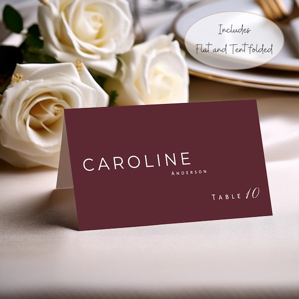 Burgundy Place Cards - Etsy