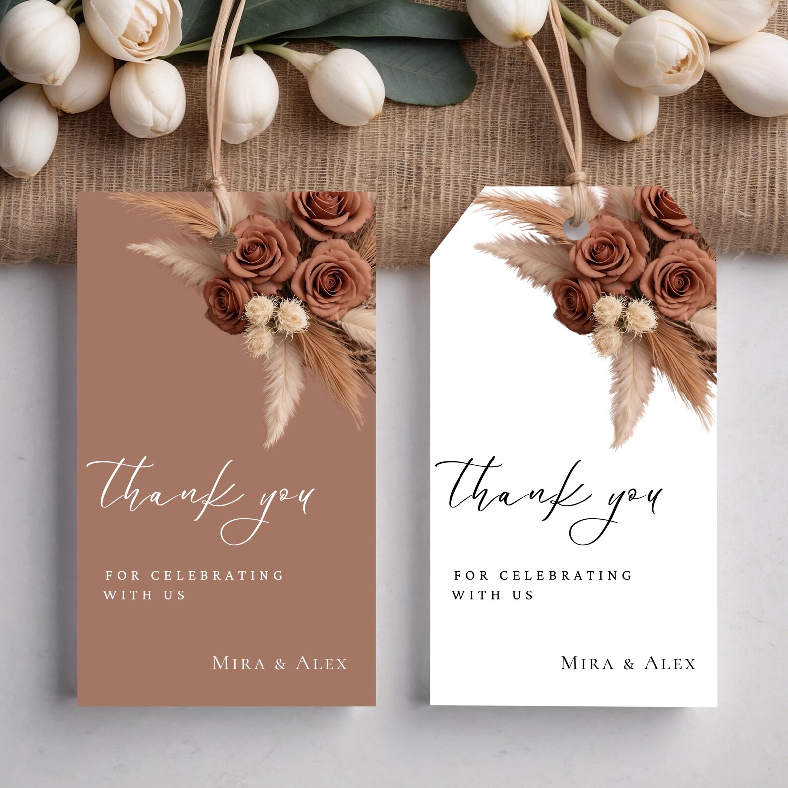 Mocha Mousse Color Pantone Floral Wedding Templates Bundle Set, Wedding ...