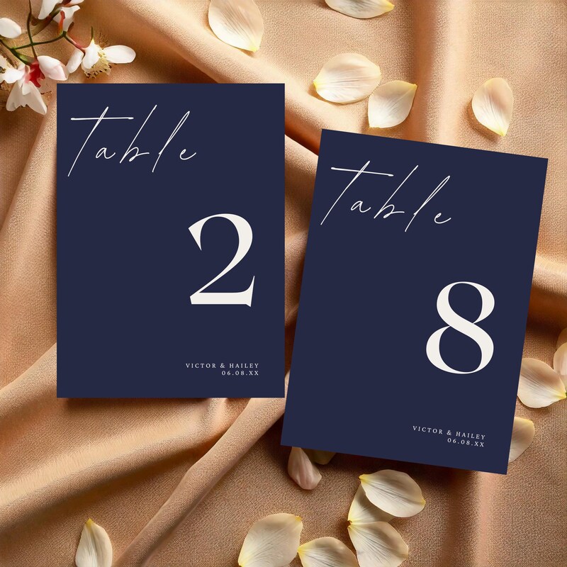 Navy Table Numbers - Etsy