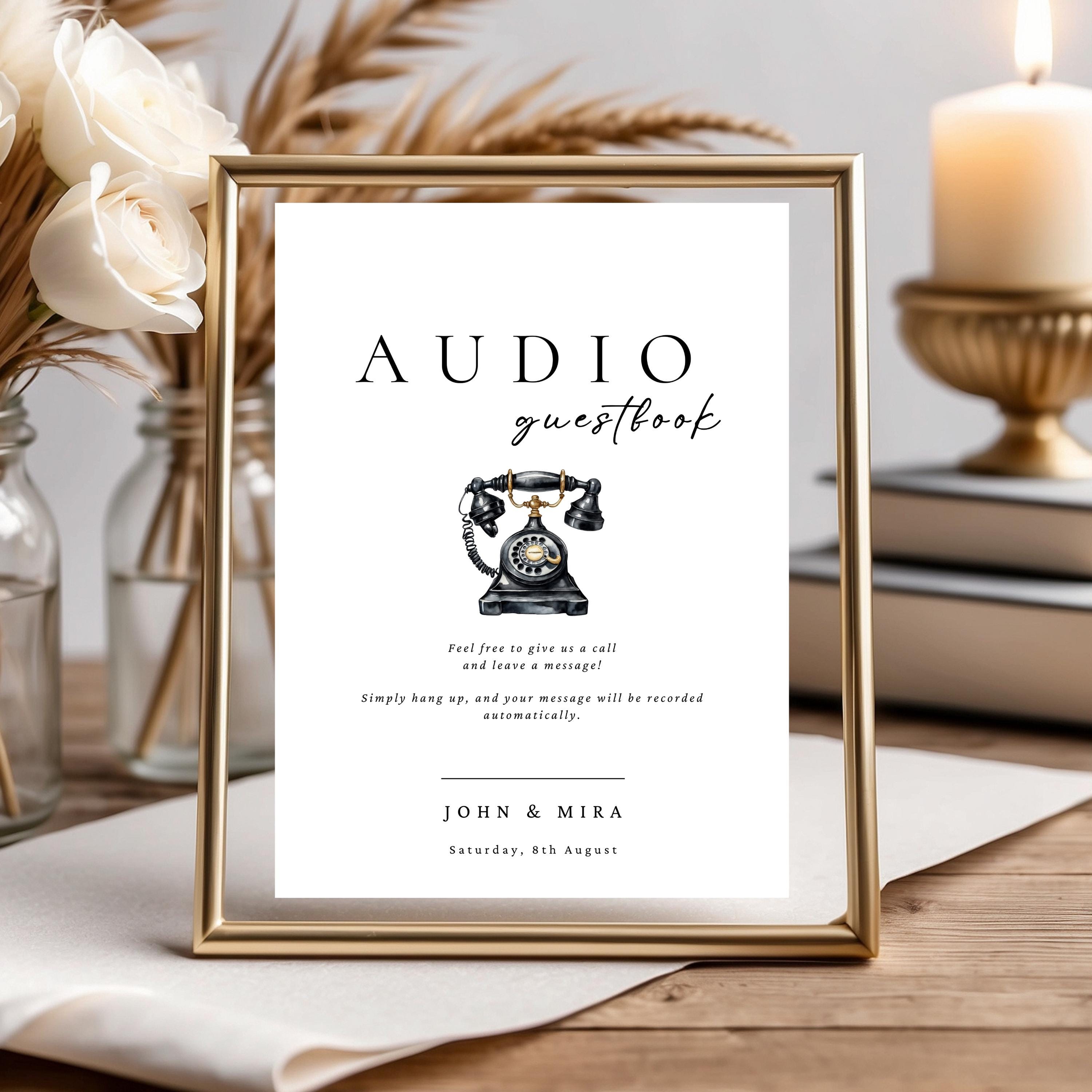 Audio Booth Wedding Sign, Audio Guestbook Wedding Template, Canva ...