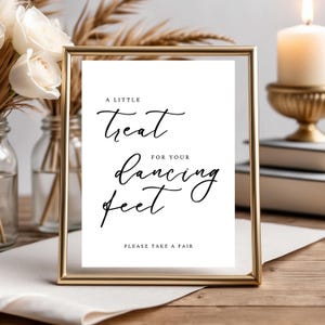 Dancing Feet Sign Treat Template, Wedding Flip Flops Sign, Simple ...