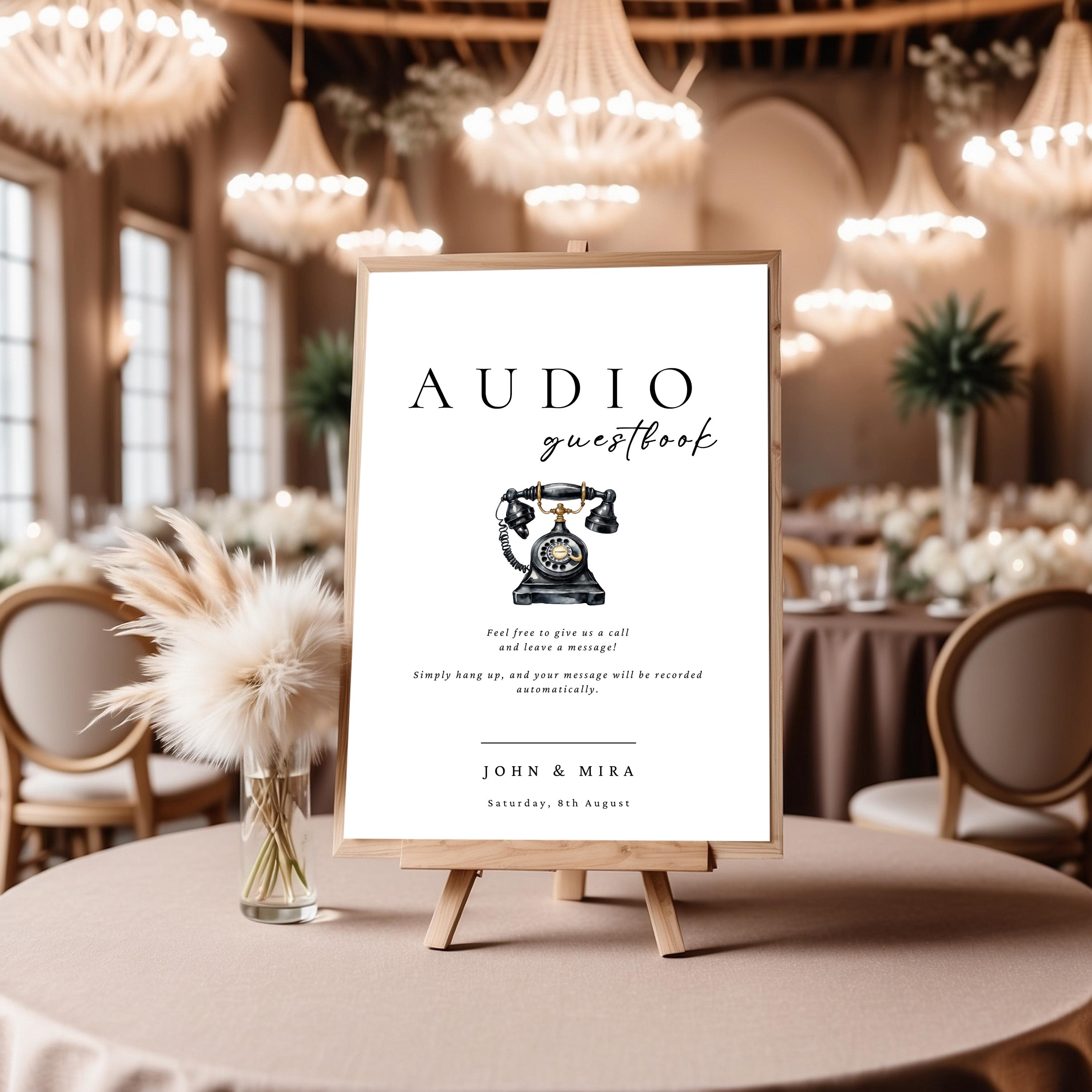 Audio Booth Wedding Sign, Audio Guestbook Wedding Template, Canva ...
