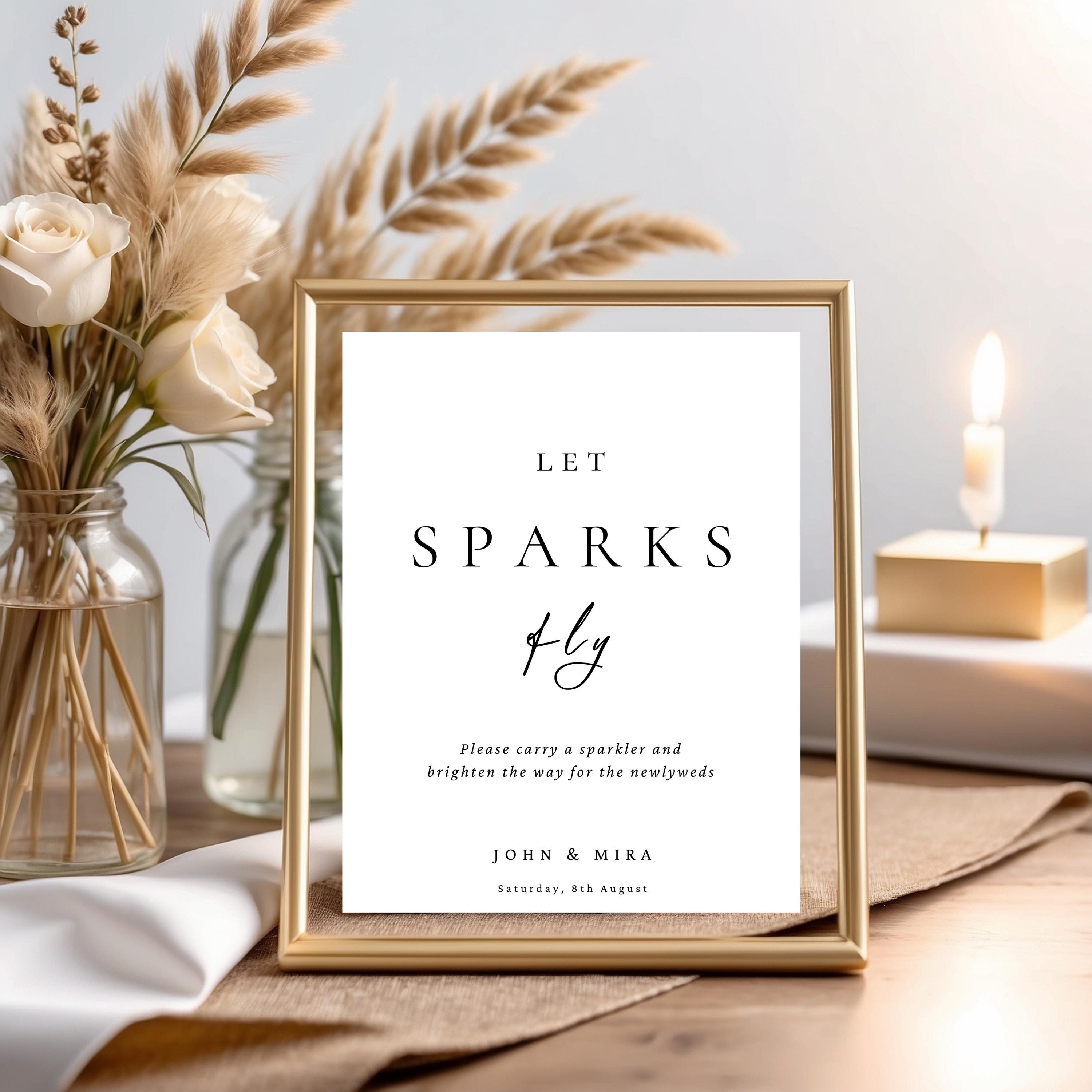 Modern Elegant Sparkler Sign Wedding Template, Send off Signage ...