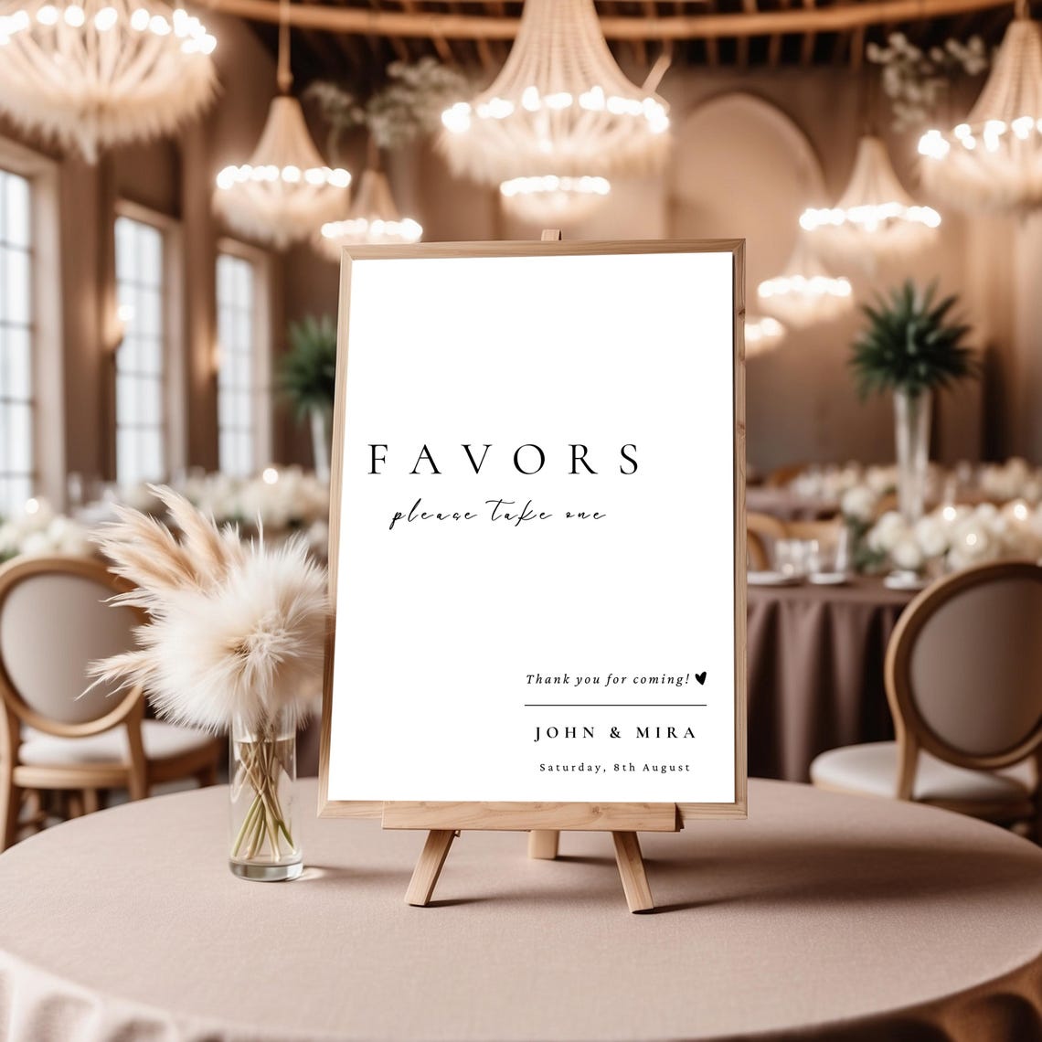 Favor Sign Wedding Template, Printable Please Take One Signage, Modern ...