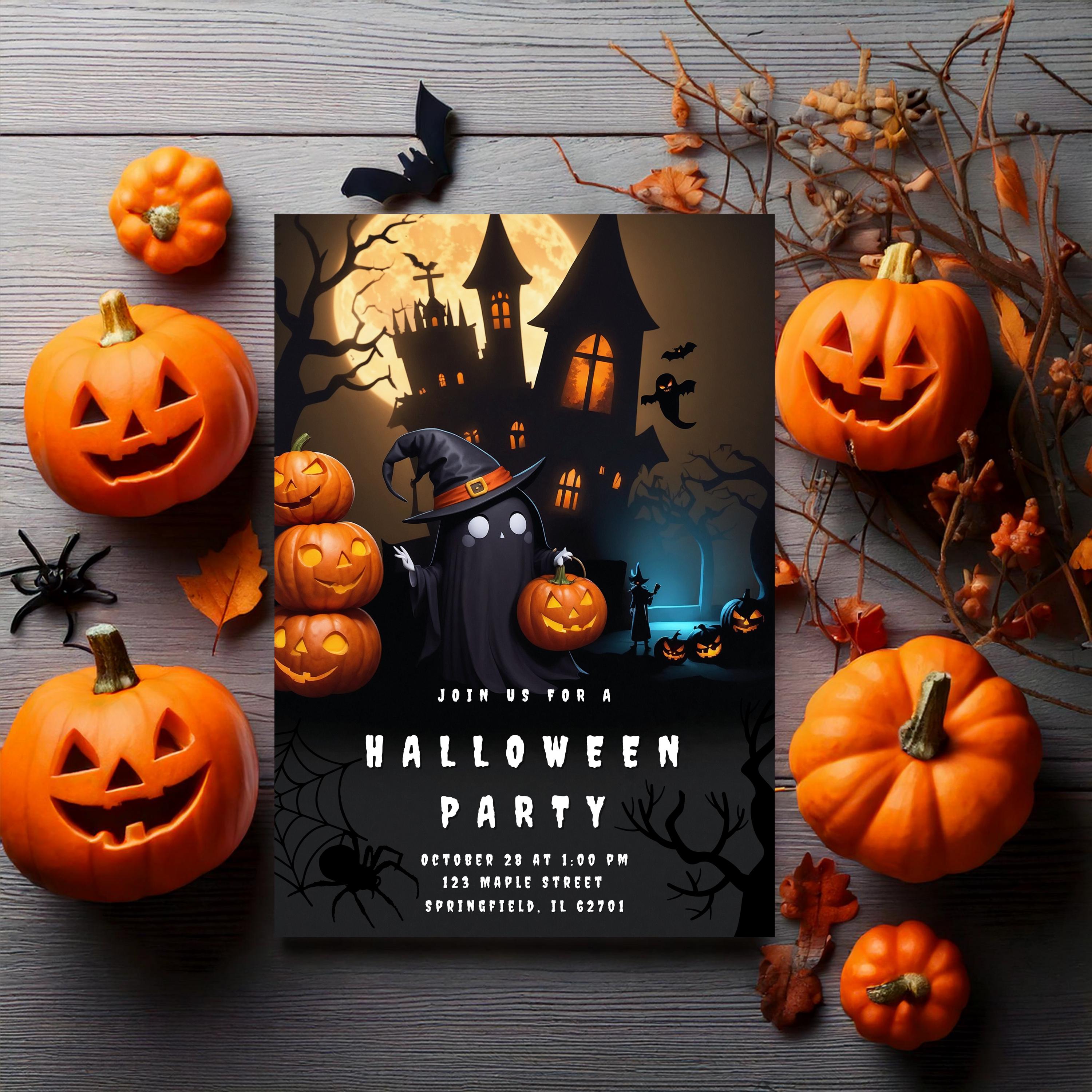 Halloween Party Invitation, Printable Template, Instant Download ...