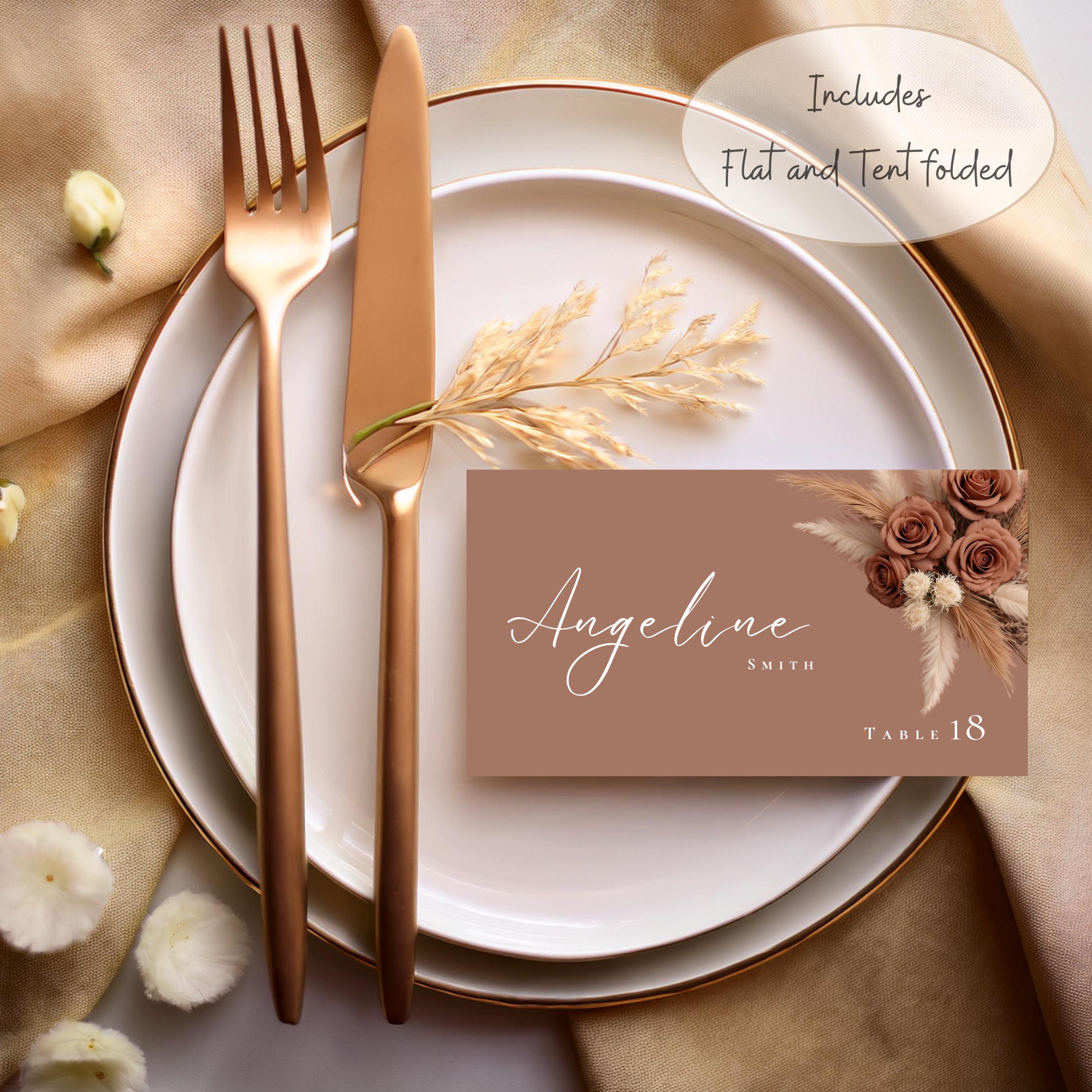 Mocha Mousse Color Pantone Floral Wedding Templates Bundle Set, Wedding ...