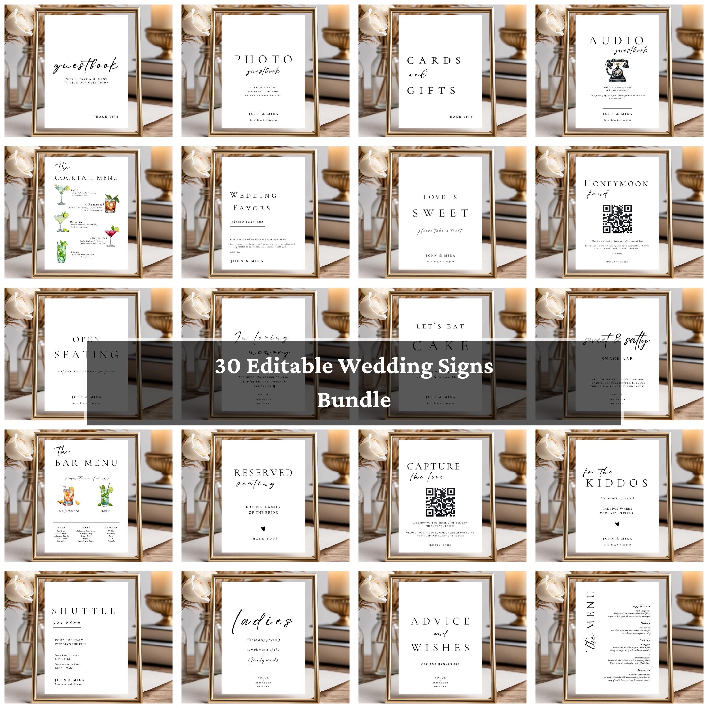 Mocha Mousse Color Pantone Floral Wedding Templates Bundle Set, Wedding ...