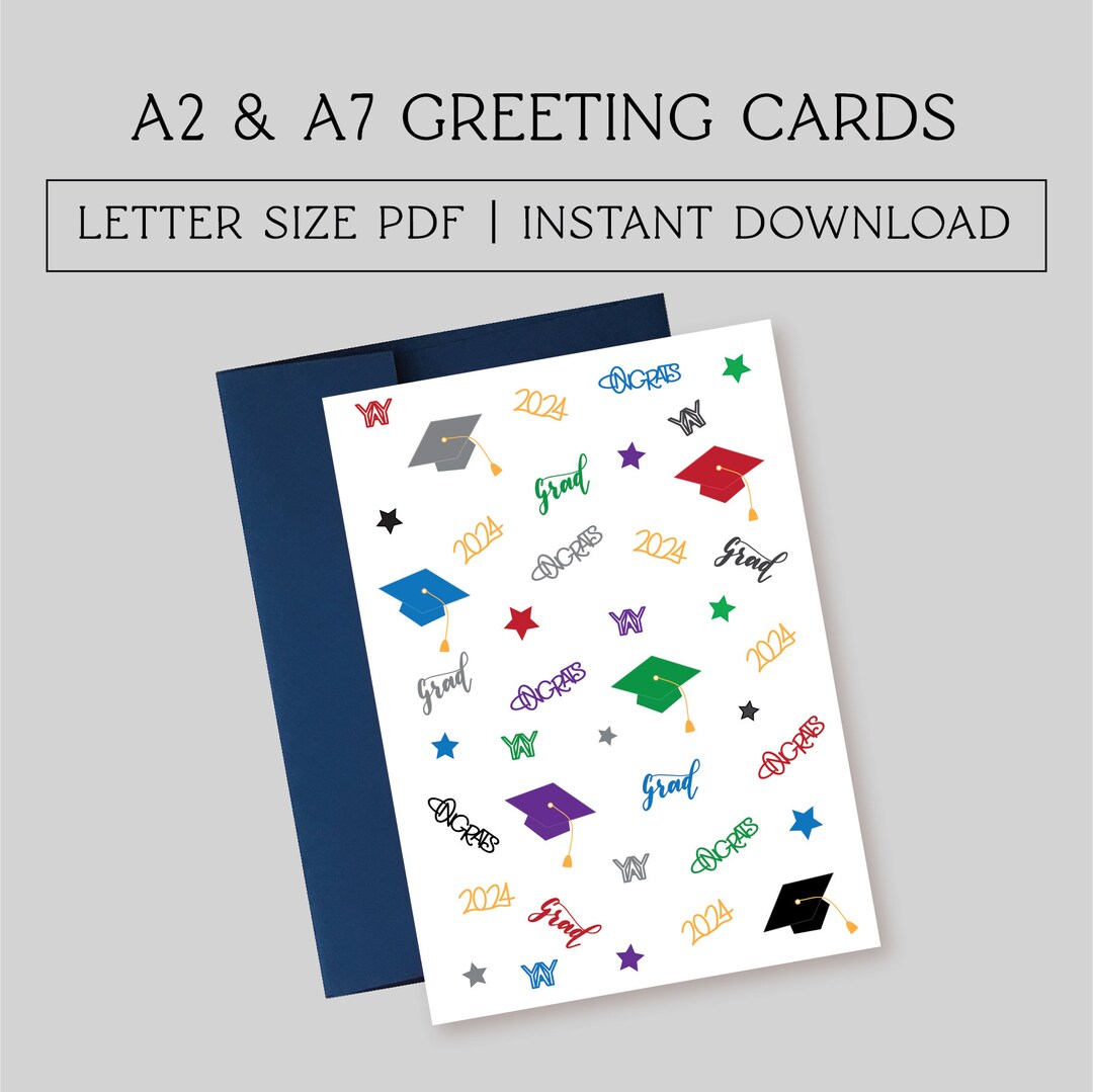 Printable Graduation Card, Congrats Confetti Graduation Card, Greeting ...